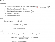 Production Calculation of Lap Former Machine | Textile Study Center